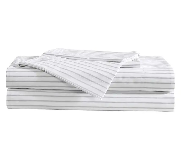 Eddie Bauer Arden Stripe Grey-white Twin Sheet Et