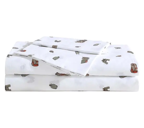 Eddie Bauer Buddy Camping White Full Sheet Set
