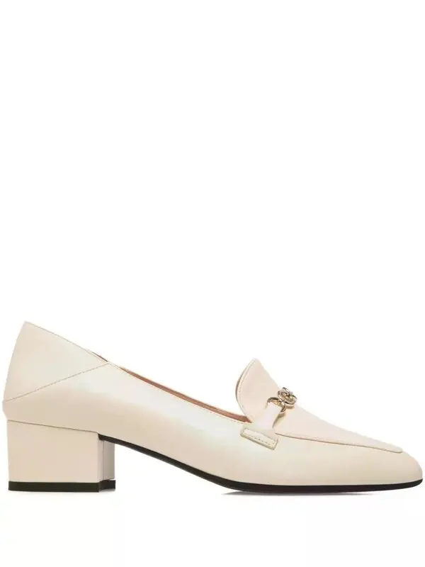 Bally Chain-embellished Leather Pumps - White