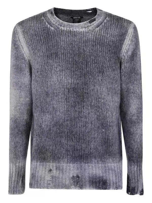 Avant Toi Ribbed Distressed Cashmere Sweater
