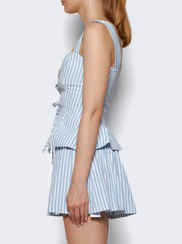 AREA Poplin Corset Top - Blue