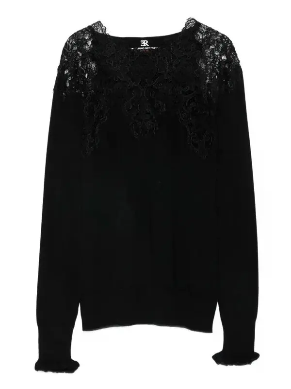 Ermanno Scervino Lace-trimmed Merino Wool T-shirt