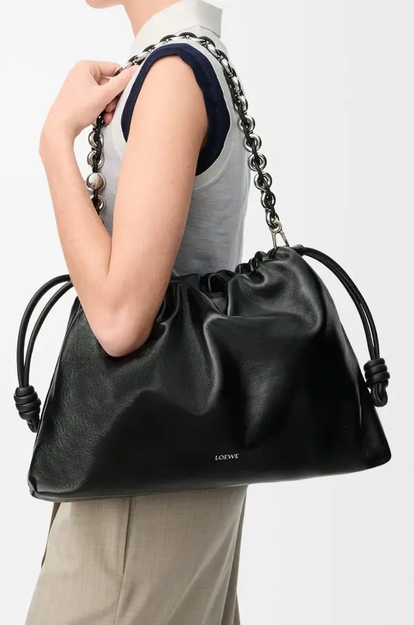 Loewe Large Flamenco Purse In Patent Nappa Lambskin