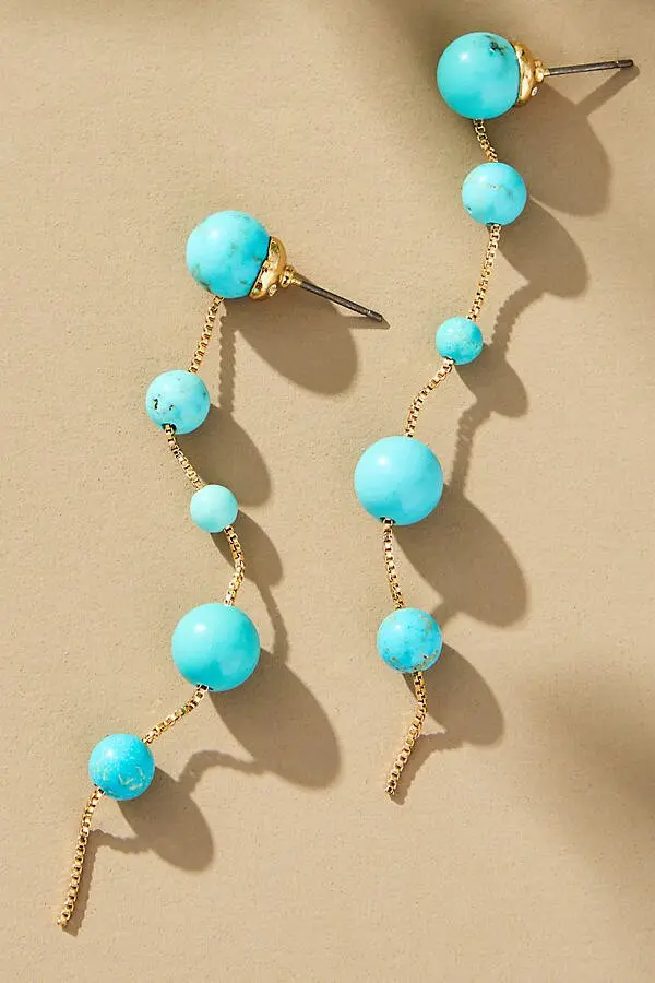 Baublebar Madeleine Turquoise Drop Earrings Blue Editorialist