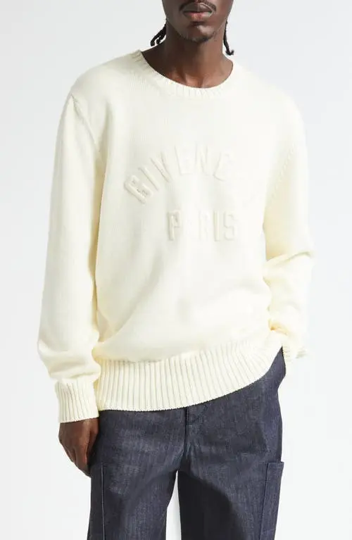 Givenchy Embroidered Logo Crewneck Sweater - Ecru
