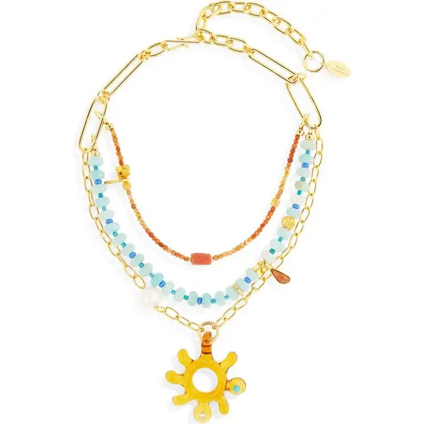 LIZZIE FORTUNATO Sunburst Layered Necklace