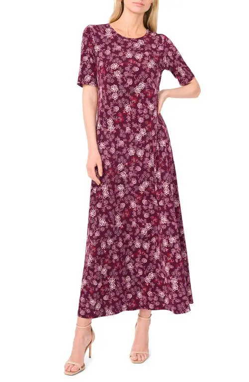 Vince Camuto Printed Maxi Dress - Sweet Plum