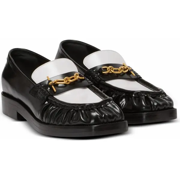 Balmain Glazed Leather Loafers - White