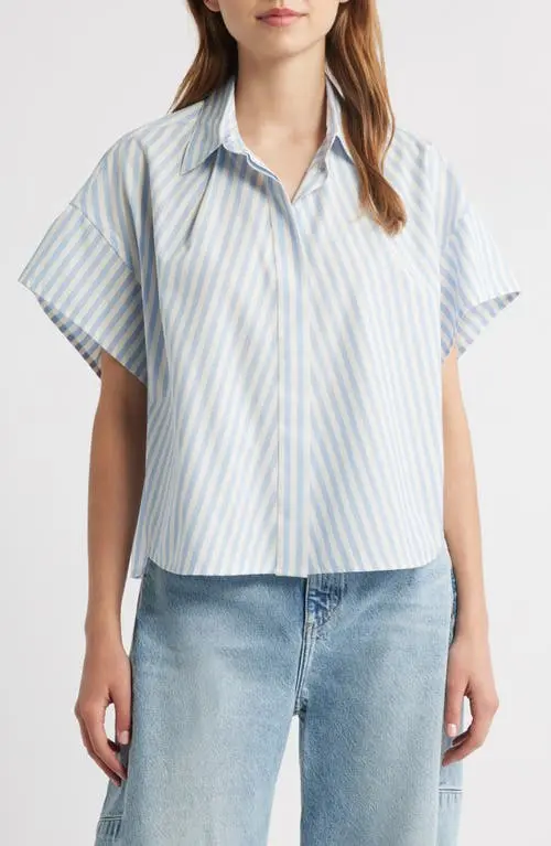 Rag & Bone Martha Poplin Shirt - Blue Stripe