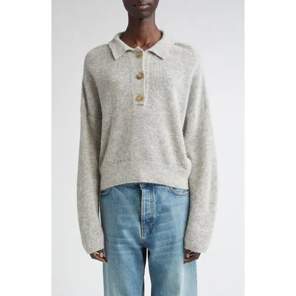 HAIKURE Vicky Alpaca & Wool Blend Rib Polo