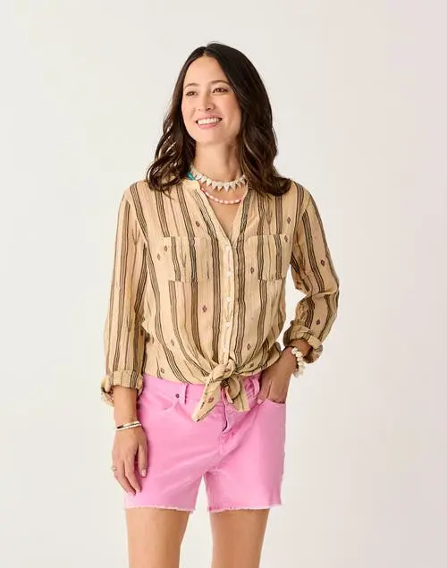 Carve Designs Dylan Gauze Tunic - Rum Stripe