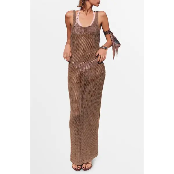 Mango Open Stitch Maxi Dress