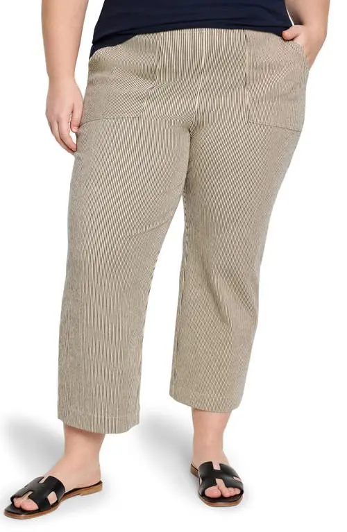 NIC+ZOE All Day Stripe Crop Wide Leg Pull-on Jeans - Neutral Multi