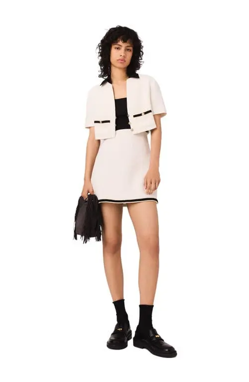 Maje 2-in-1 Tweed Dress With Jacket - Ecru