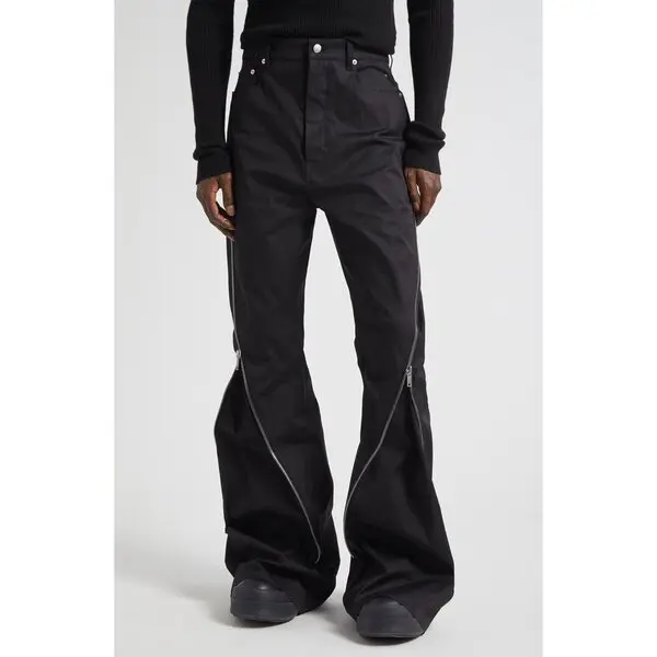 Rick Owens Bolan Banana Zip Raw Hem Jeans
