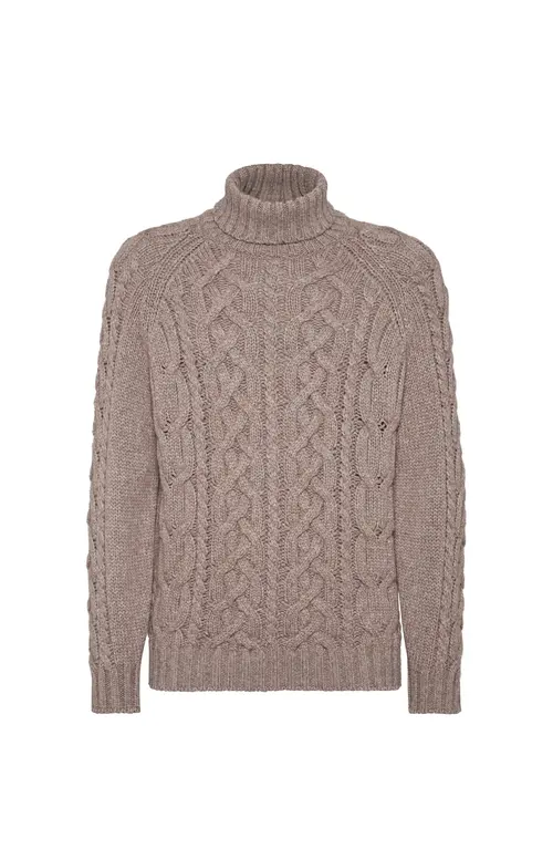 Brunello Cucinelli Cable Knit Turtleneck Sweater