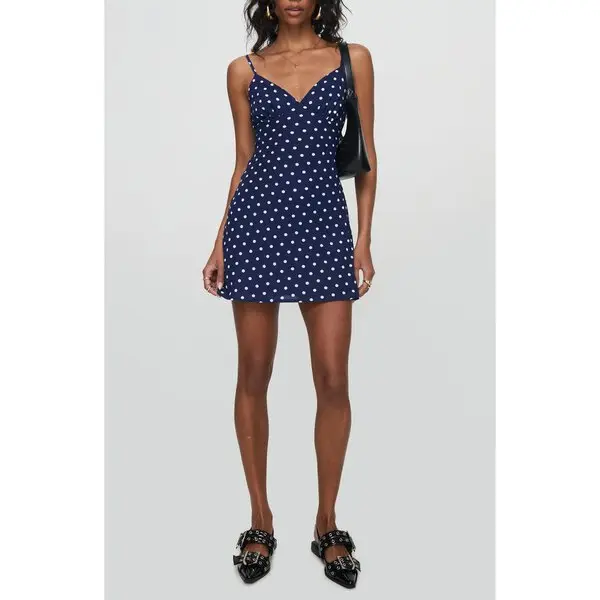 Princess Polly Chara Polka Dot Mini Dress - Navy