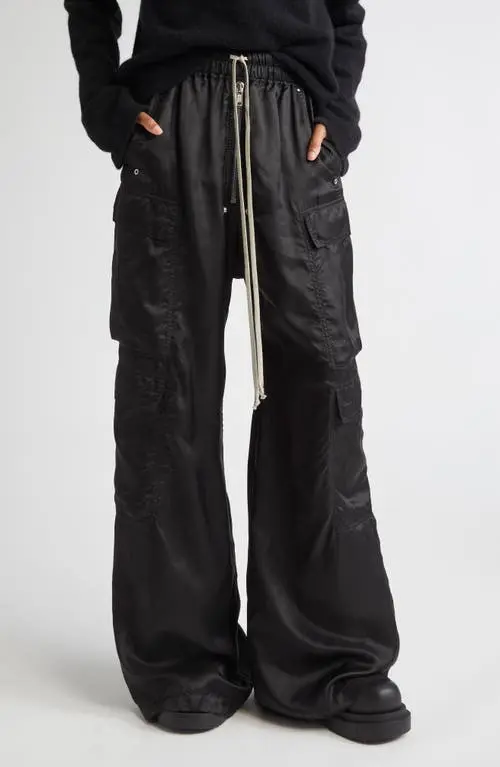 Rick Owens Cargobelas Satin Cargo Pants - Black