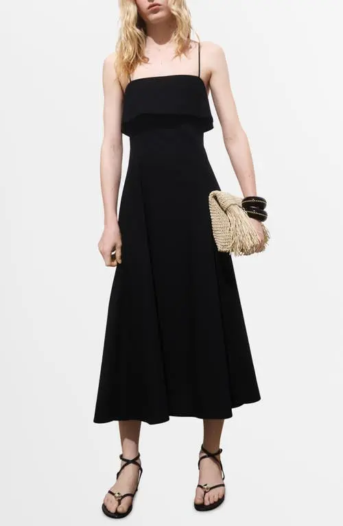Mango Strappy A-line Dress - Black