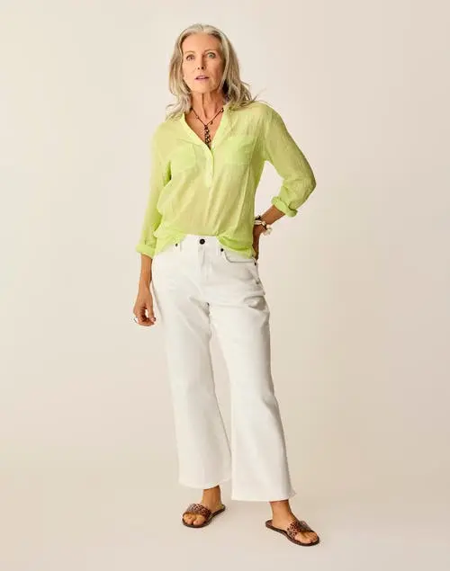 Carve Designs Sylvie Cropped Flare Jeans - White