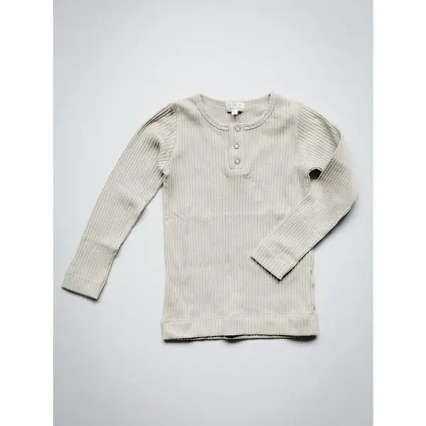 THE SIMPLE FOLK Ribbed Long-sleeve Top - Ecru