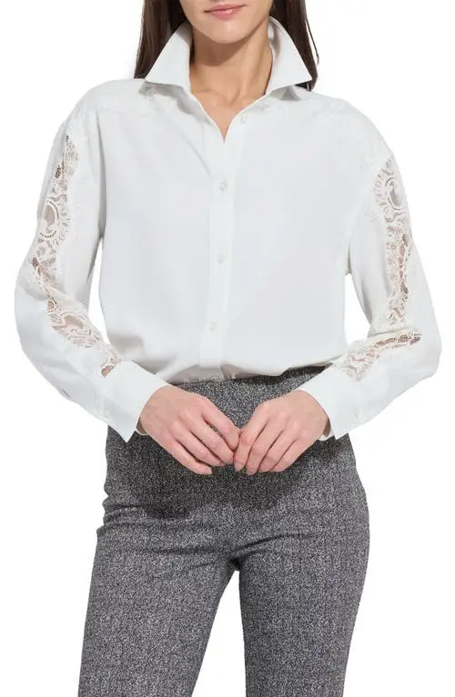 Lyssé Natasha Lace Trim Button-up Shirt