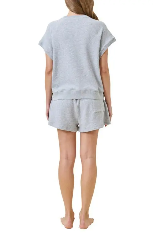 PAPINELLE Cotton-blend Terry Top - Grey