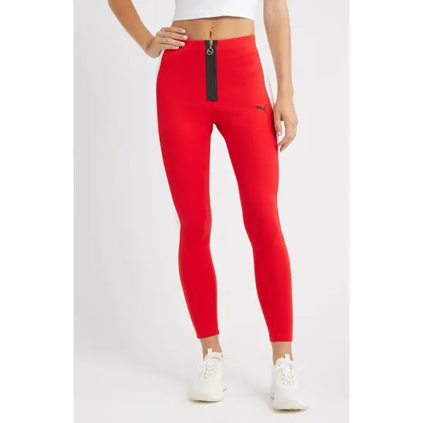 PUMA T7 Leggings - For All Time Red-puma White