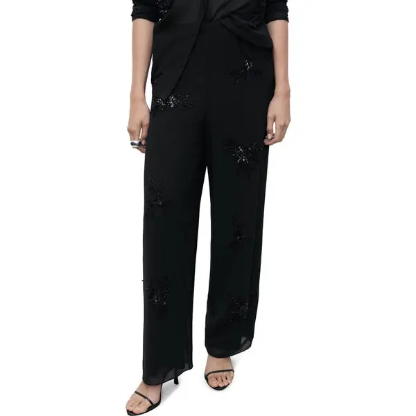 Mango Rhinestone Detail Pants