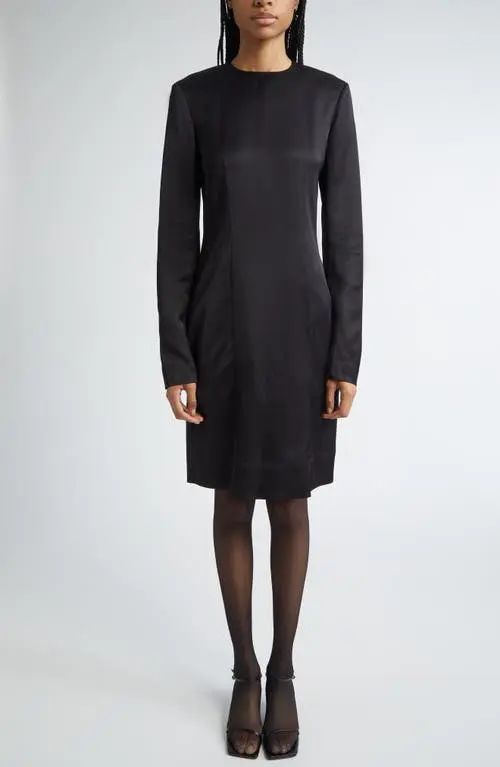 TOTÊME Long Sleeve Double Face Satin Shift Dress