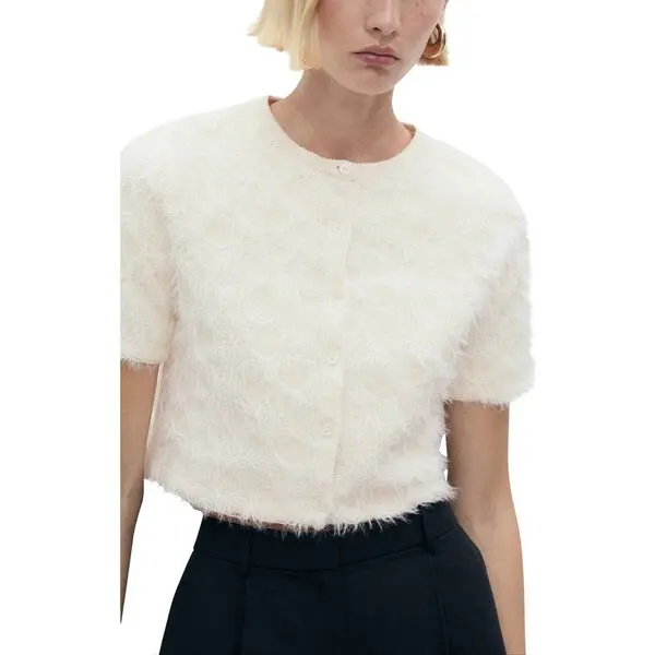 Mango Cotton-blend Cropped Cardigan