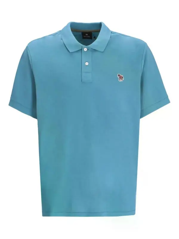 Paul Smith Zebra-patch Polo Shirt - Blue