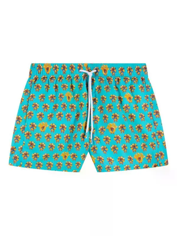 Sundek Dog-print Swim Shorts - Green