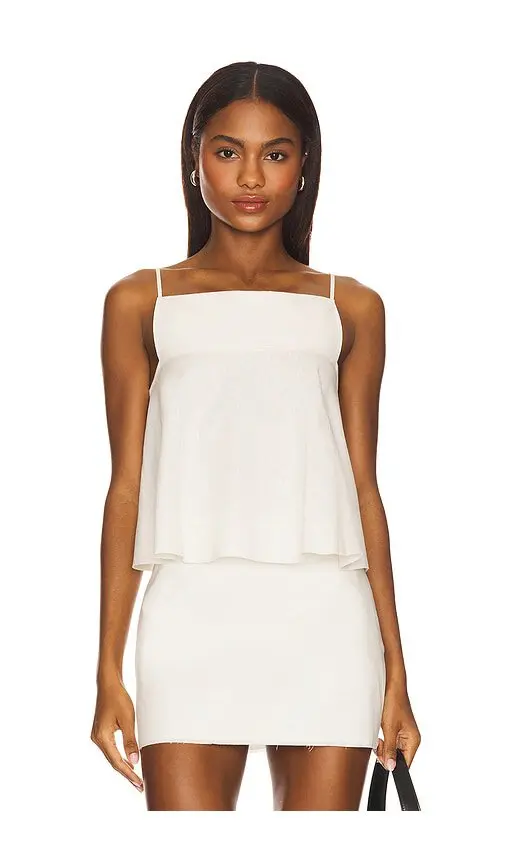 SEROYA Miley Linen Top - Eggshell