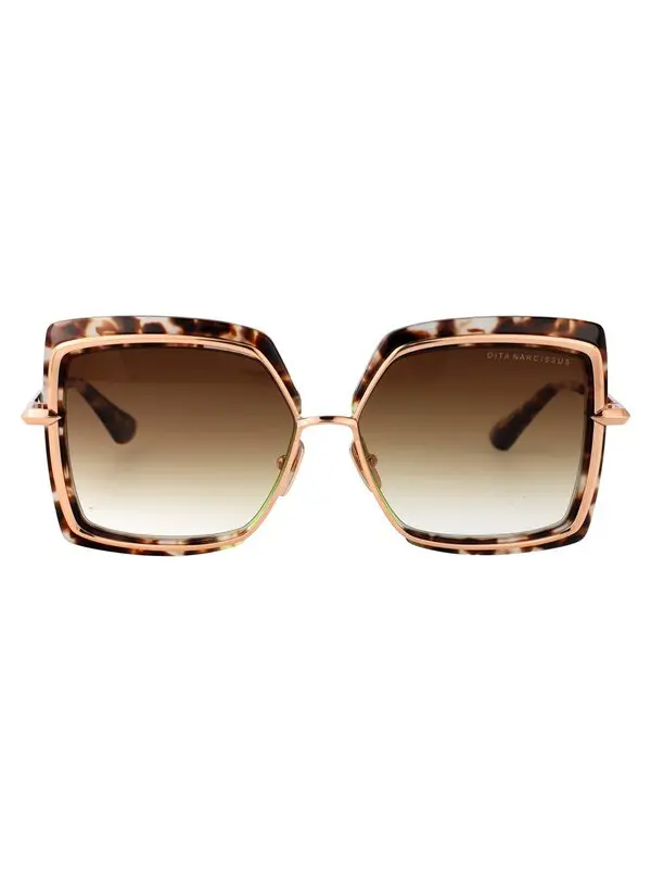Dita Narcissus Sunglasses - Cream Tortoise - Rose Gold W/ Dark Brown To Clear