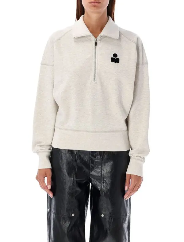 Isabel Marant Ross Half-zip Sweatshirt - Beige