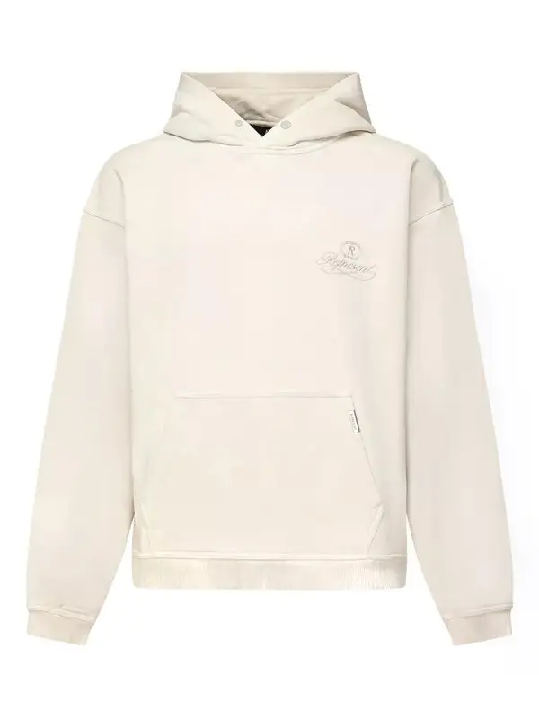 REPRESENT Embroidered-logo Hoodie - Neutrals