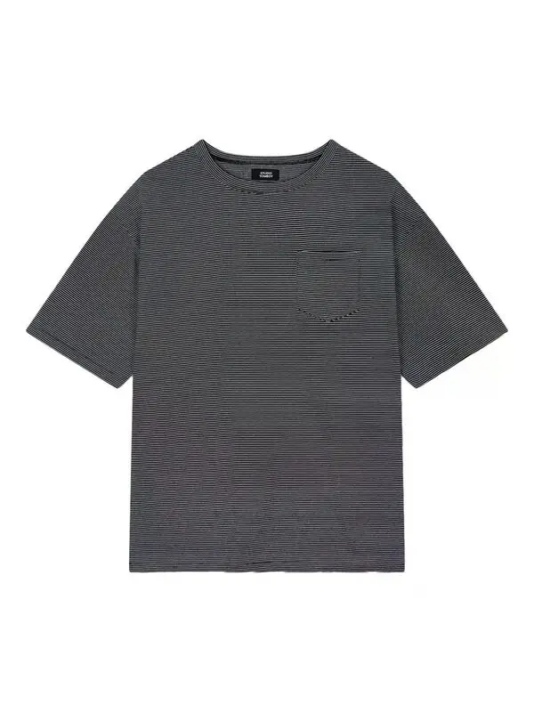 STUDIO TOMBOY Striped Chest-pocket T-shirt - Black