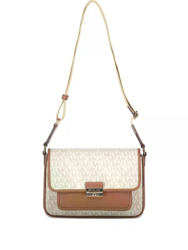 Michael Kors Bradshaw Monogram Flap Shoulder Bag - Neutrals