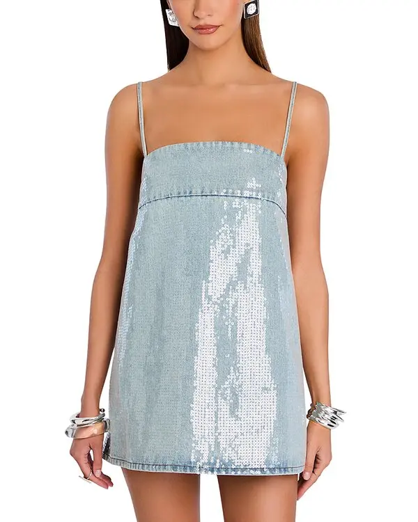 Retrofete Nadiya Sequined Denim Dress - Coastline