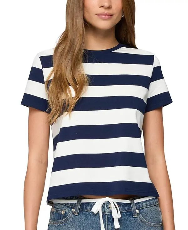 EDIKTED Valetta Oversized Striped T-shirt - Navy-and-white