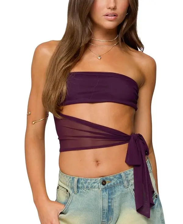 EDIKTED Strapless Cut Out Top