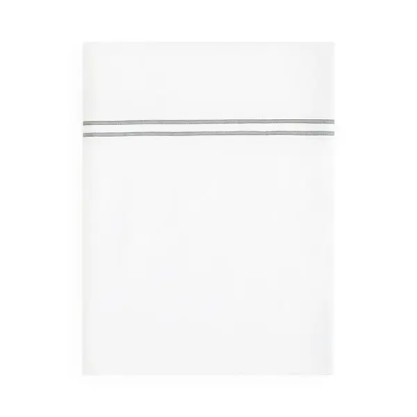 SFERRA Grande Hotel Flat Sheet, Full/queen - White/silver