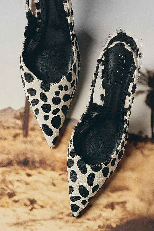 Schutz Lexi Slingback Heels - Dalmatian