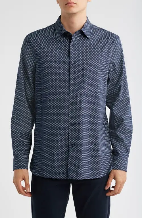 Nordstrom Foulard Print Long Sleeve Stretch Cotton Blend Button-up Shirt