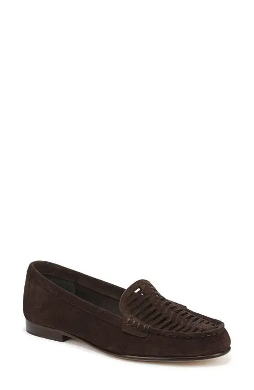 Veronica Beard Suede Cutout Loafer - Espresso
