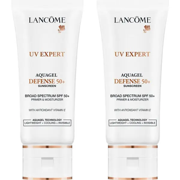 LANCOME Uv Expert Aquagel Defense Primer & Moisturizer Spf 50 Duo $96 Value