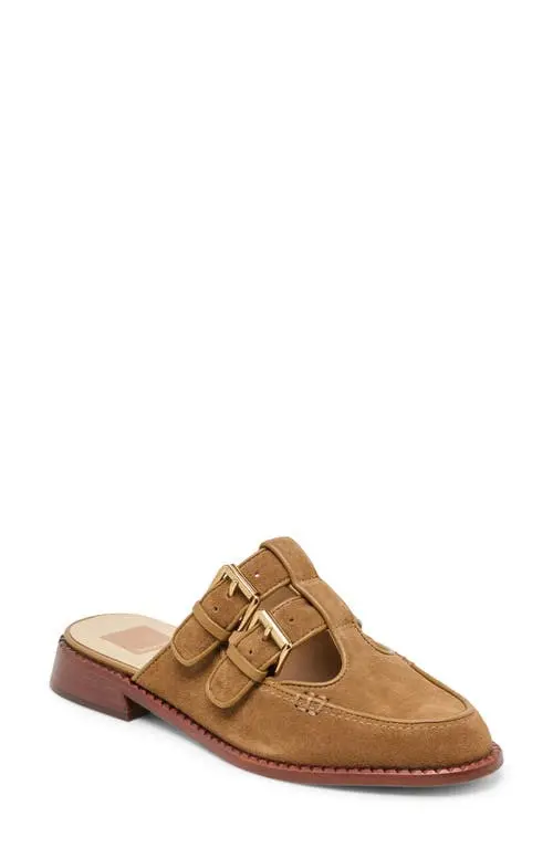 Dolce Vita Haydee Double Buckle Mary Jane Mule - Light Brown Suede