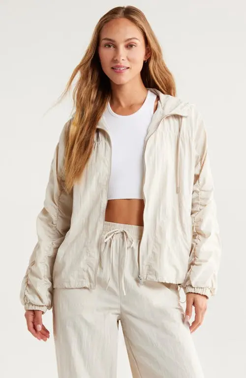 Zella Travel Lite Ruched Jacket - Grey Moonbeam