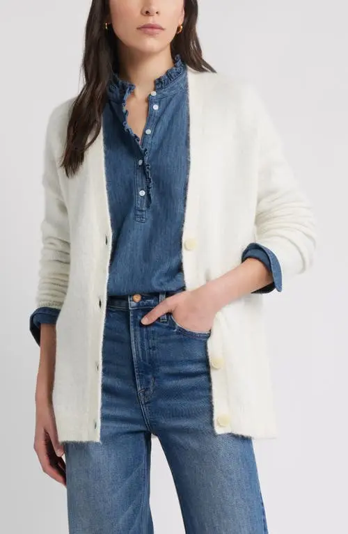 Caslon Alpaca Blend Button Cardigan - Ivory Pristine